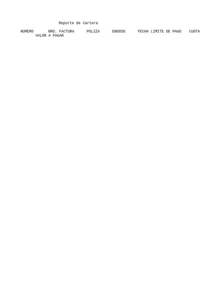 Reporte de Cartera | PDF