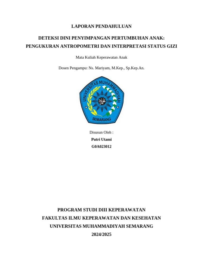 LP - Pengukuran Antropometri Dan Interpretasi Status Gizi - Kep Anak | PDF | Kesehatan Holistik