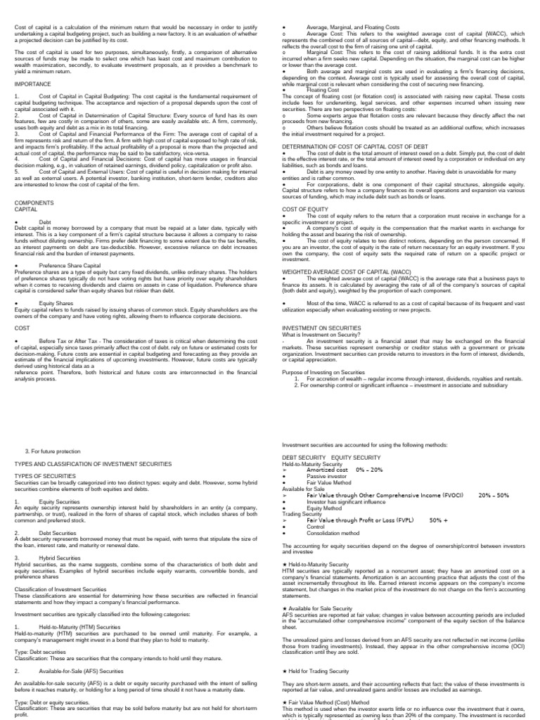 FM Midterm | PDF | Cost Of Capital | Equity (Finance)