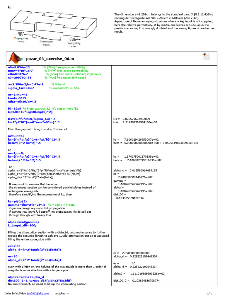 WR-90 Waveguide Calculations Guide | PDF | Materials Science ...