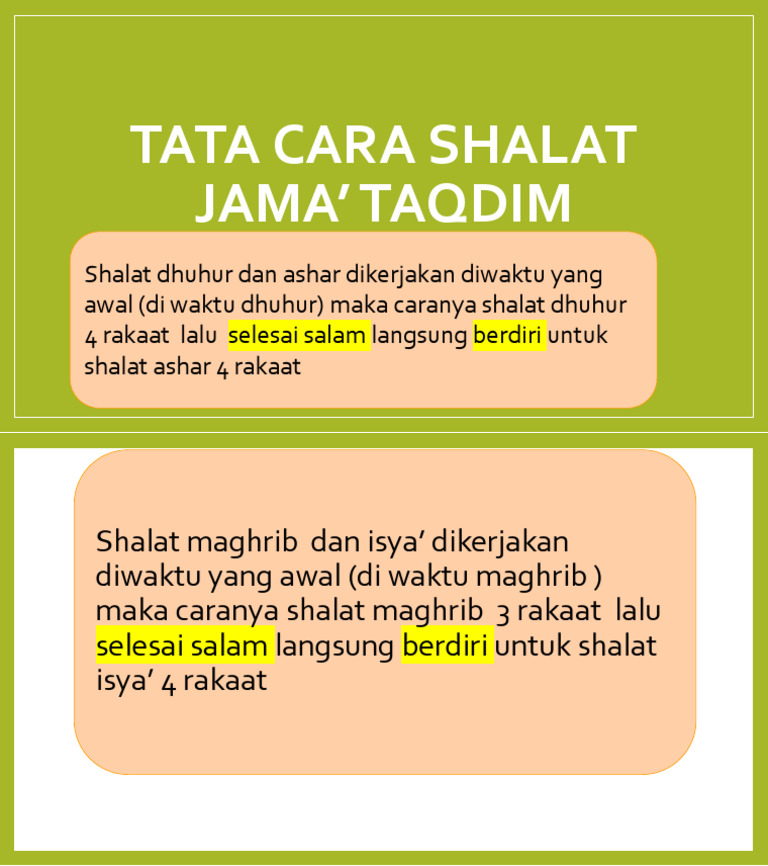 Tata Cara Shalat Jama Taqdim | PDF