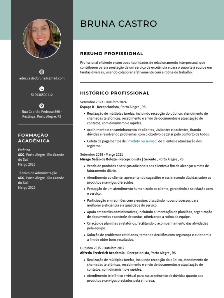 Bruna Castro Currículo 5 | PDF