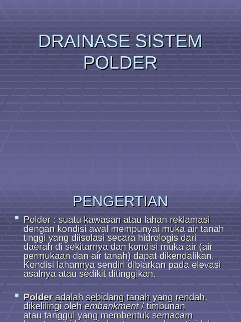 09 Drainase-Sistem-Polder | PDF | Geomorphology | Fresh Water