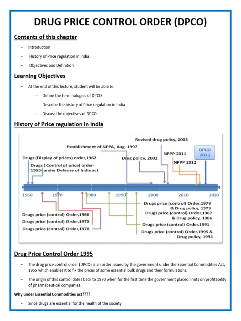 Drug Price Control Order (Dpco) | PDF | Price Controls | Generic Drug