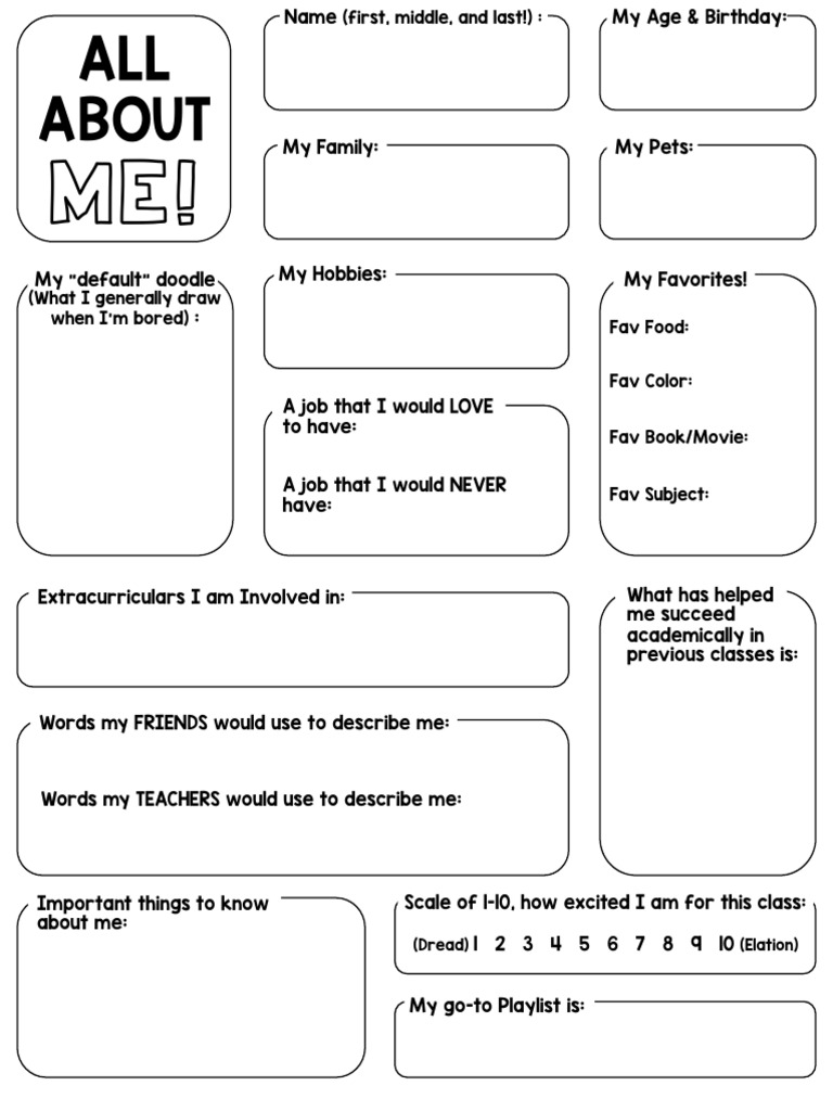 Student Self-Introduction Sheet | PDF