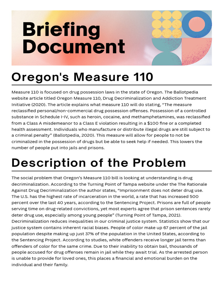 Policy Brief | PDF | Substance Abuse | Prison