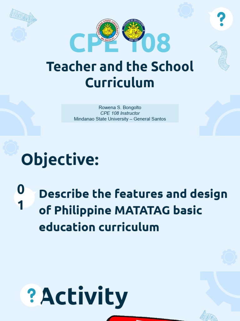 Cpe 108 - Lesson 6 | PDF | Curriculum | Learning
