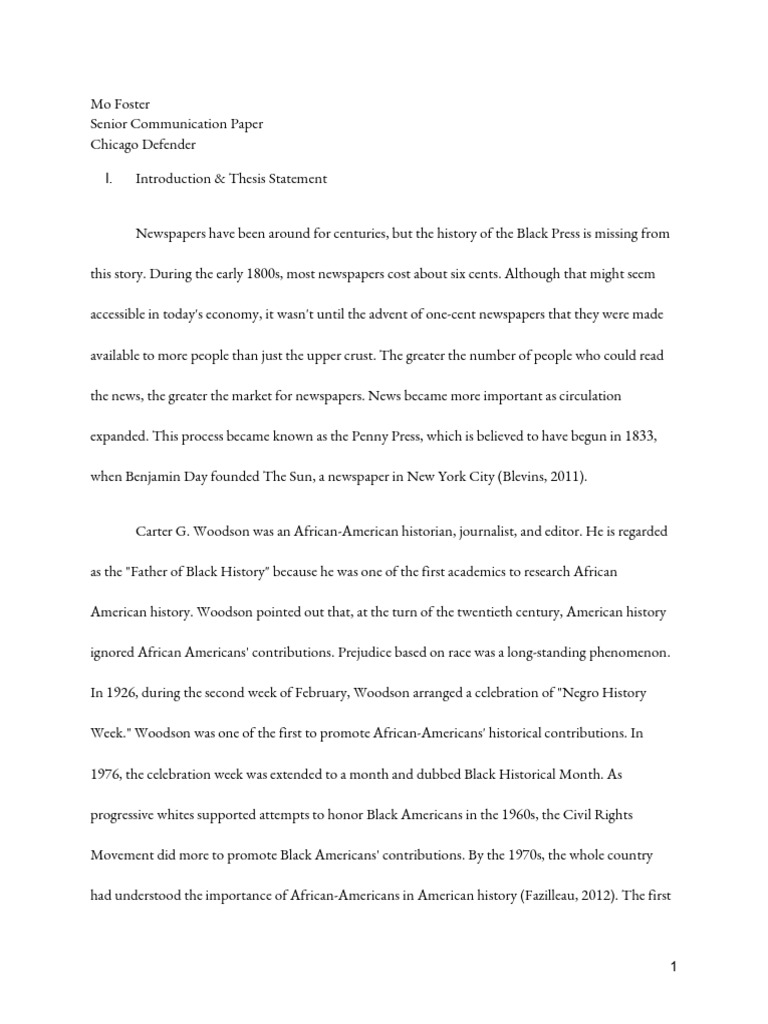 Chicago Defender Paper | PDF | Human Migration | Communication
