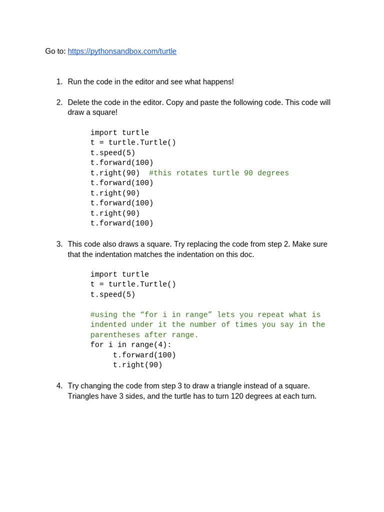 Coding Club Turtle | PDF | Geometric Shapes | Euclidean Geometry
