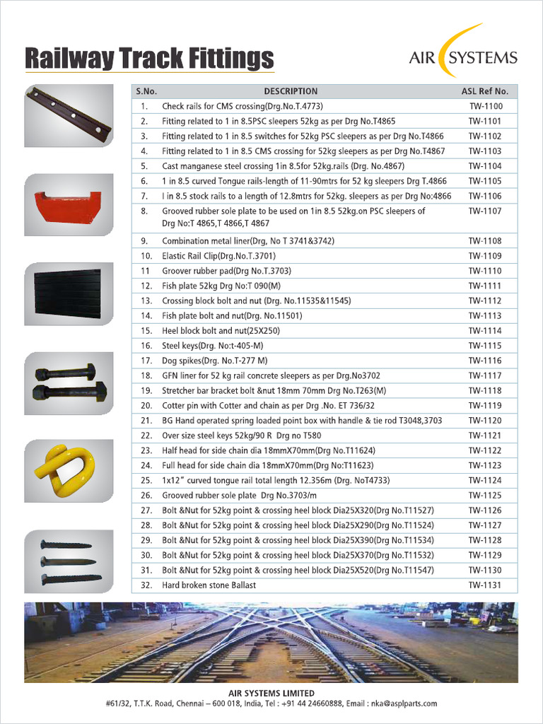 Railway Track Items | PDF