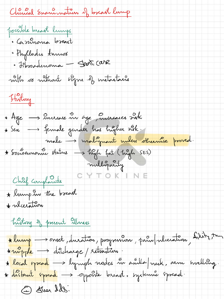 Clinical Examination of Breast Lump | PDF | Breast Cancer | Menopause