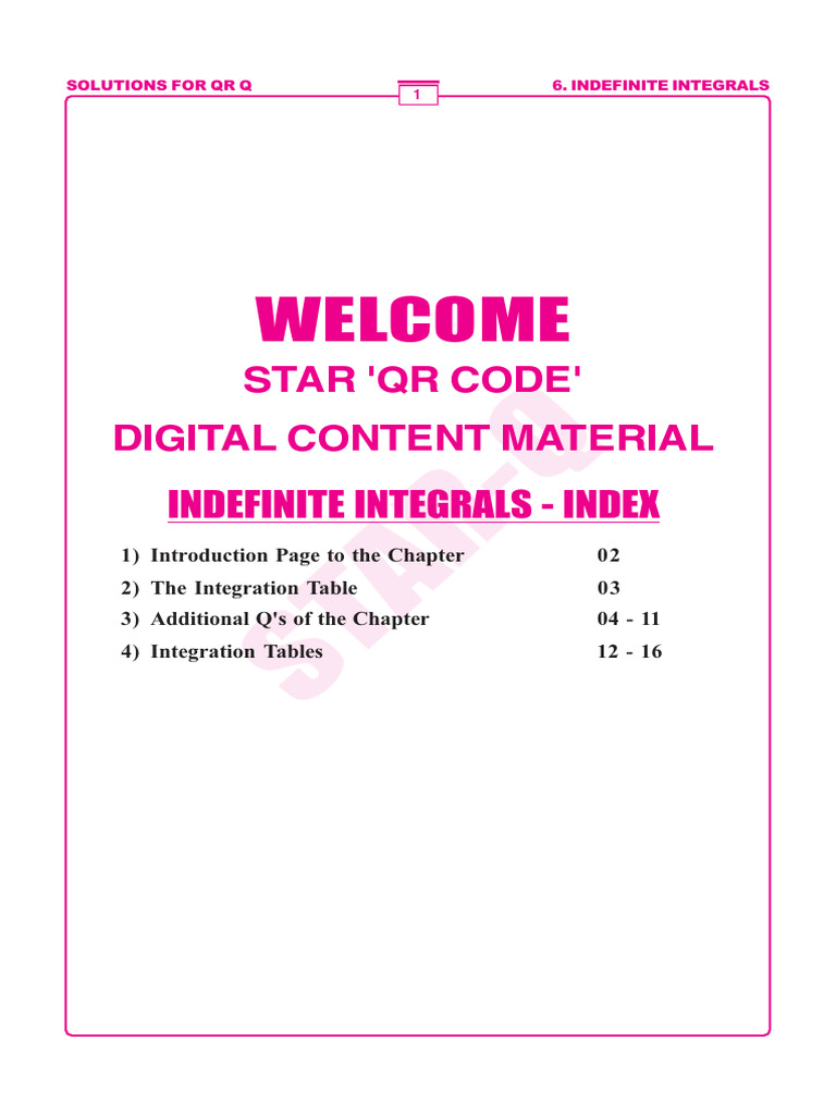 6 Indefinite Integrals | PDF | Integral | Differential Calculus