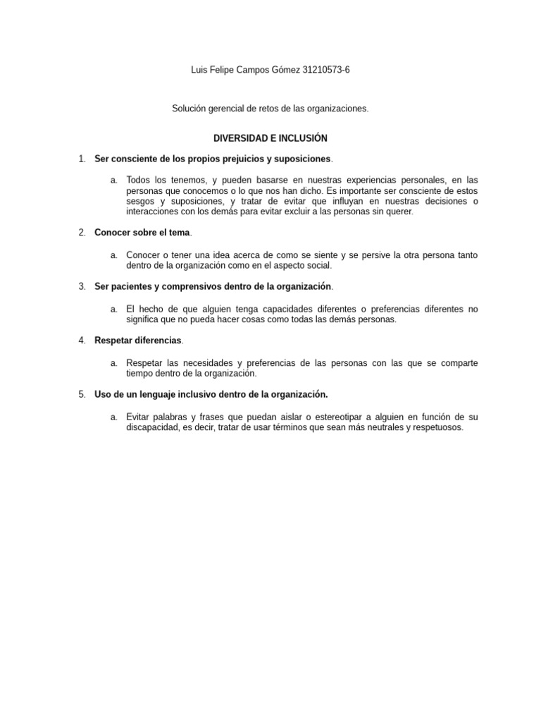 Diversidad e Inclusión LFCG | PDF