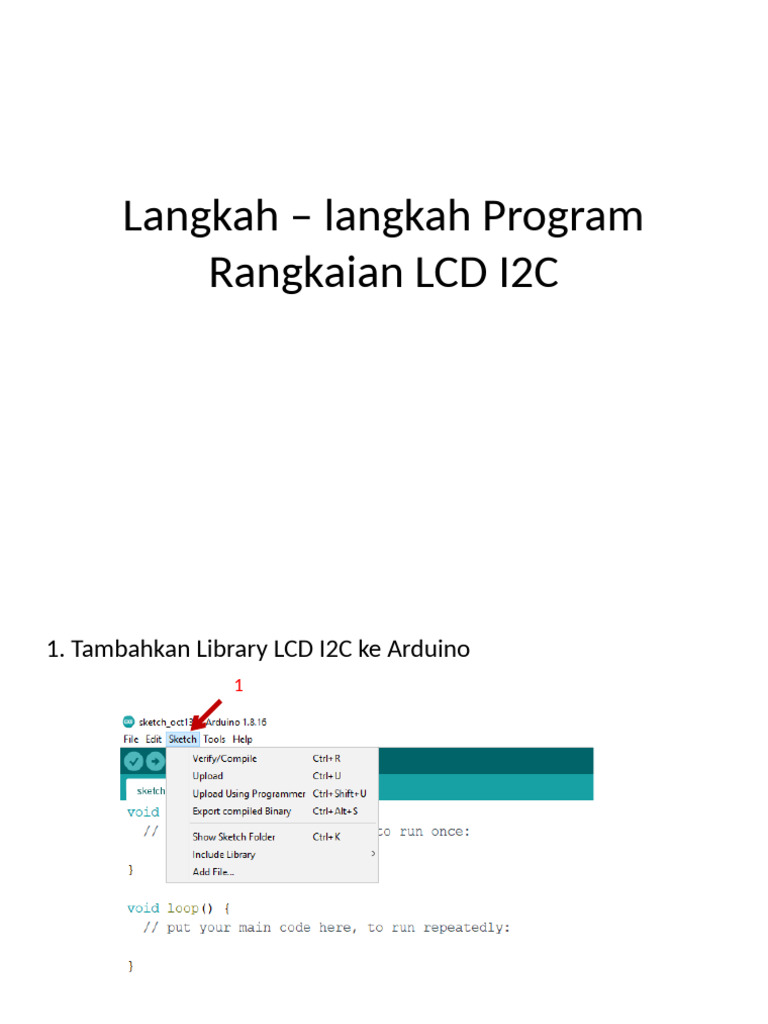 Langkah - Langkah Program Rangkaian LCD I2C | PDF