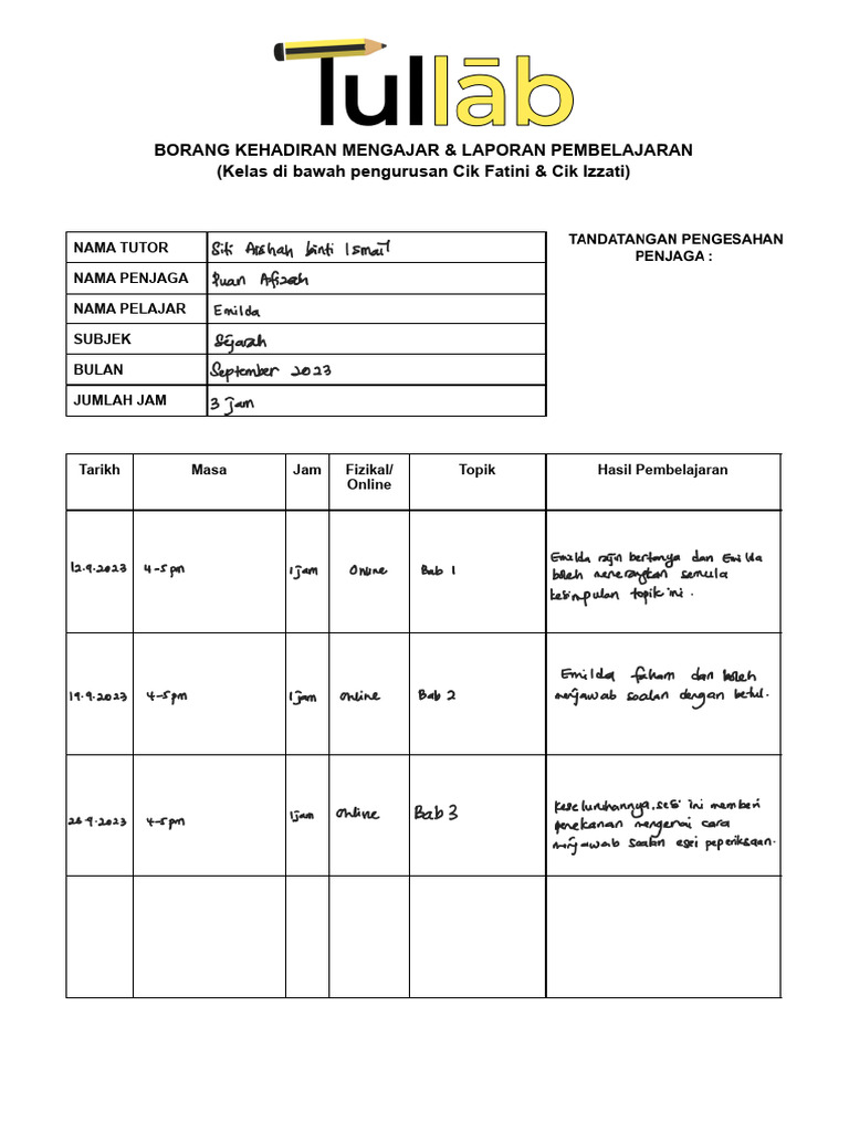 Emilda 3 Jam Sejarah Sept 2023 | PDF