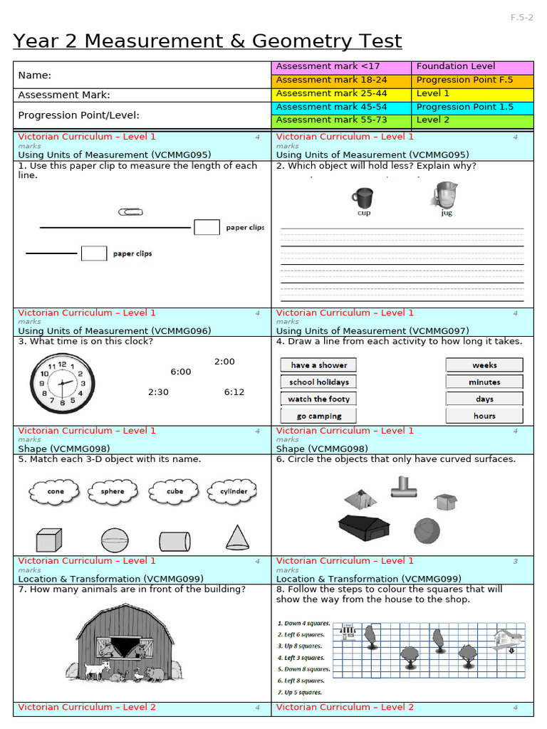 Essential Assessment M&G F.5-2 | PDF