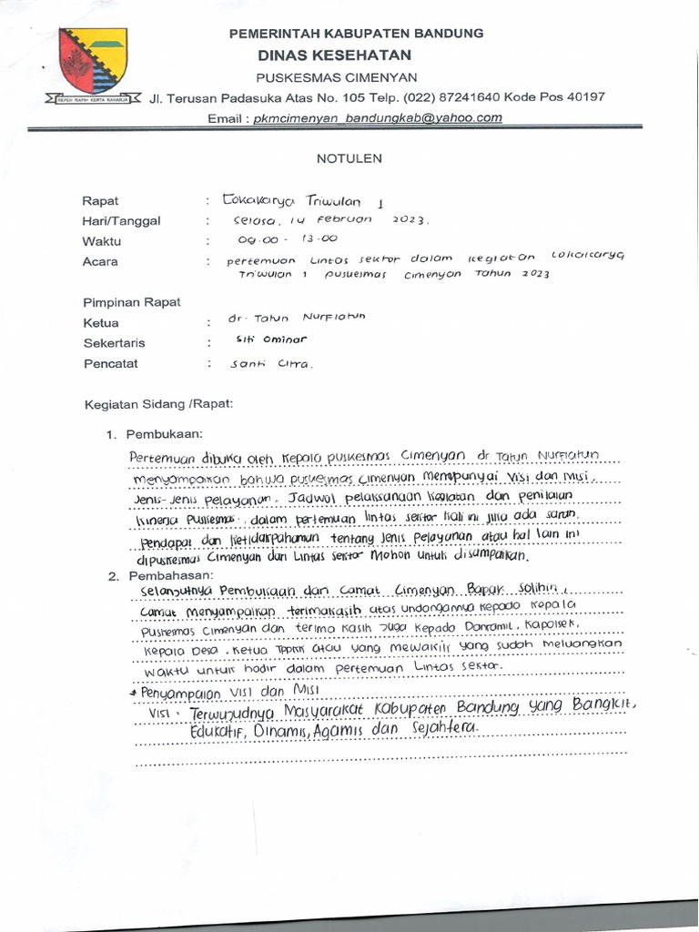 Notulen Loktri TW 1 | PDF