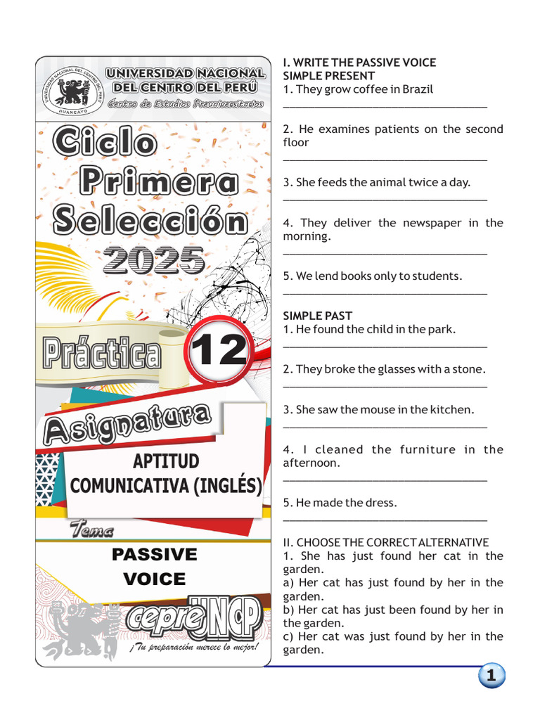 PS 2025 Semana 12 Passive Voice | PDF