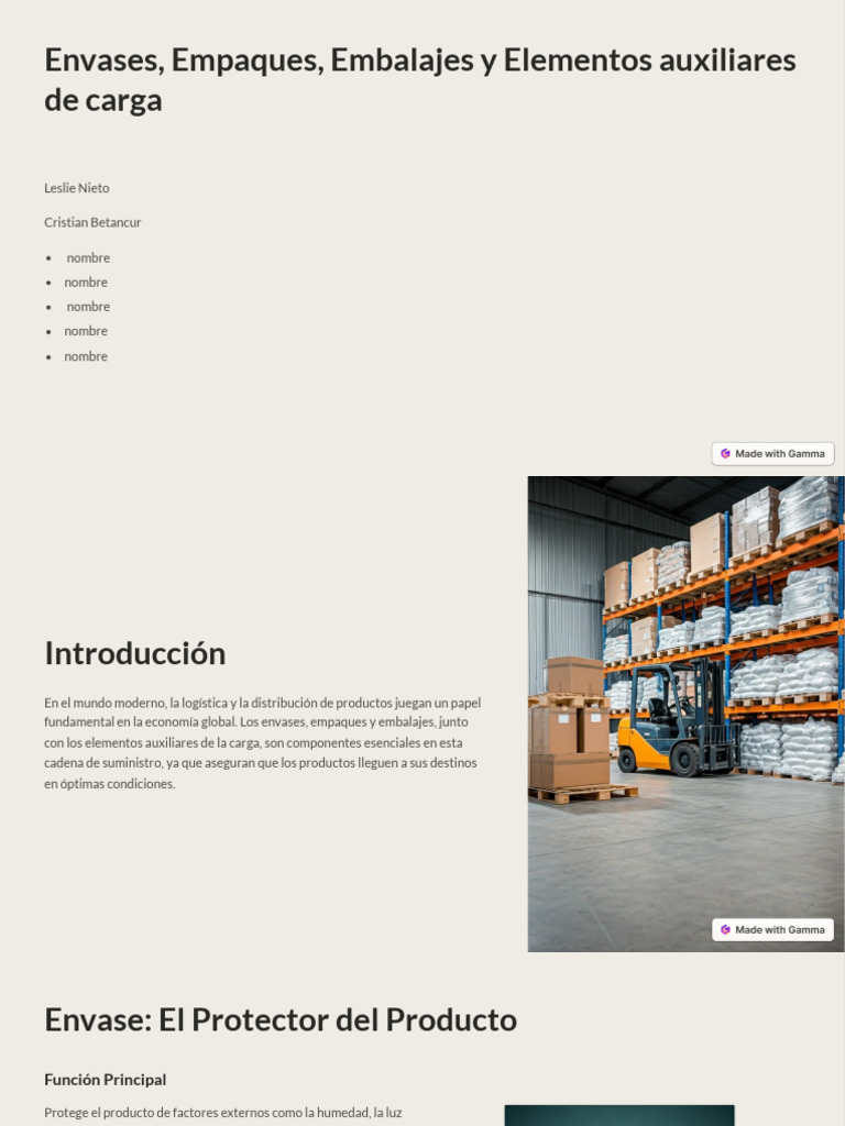 Envases Empaques Embalajes y Elementos Auxiliares de Carga | PDF ...