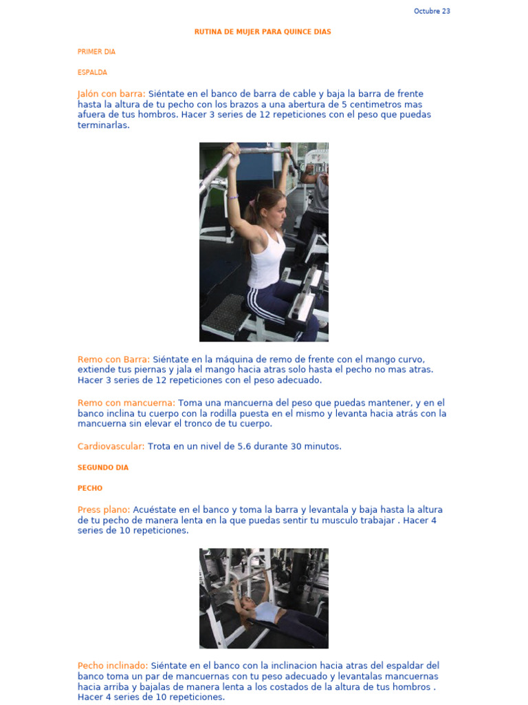 Rutina Fitness de 15 Días para Mujeres | PDF | Relaciones personales, crianza y desarrollo personal