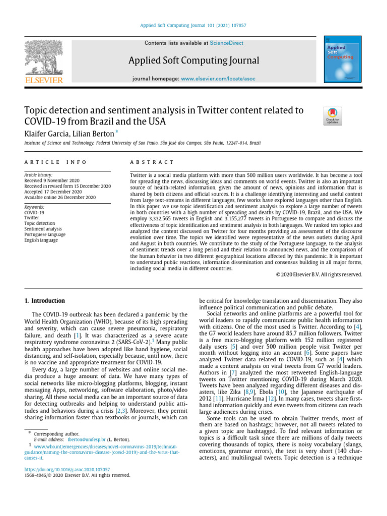 Topic Detection And Sentiment Analysis In Twitter Content Related To