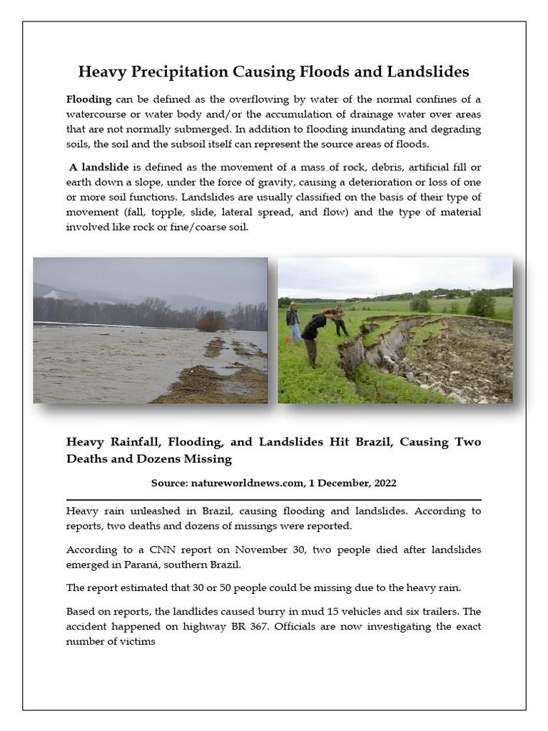 Heavy Precipitation Causing Floods and Landslides | PDF | Flood ...