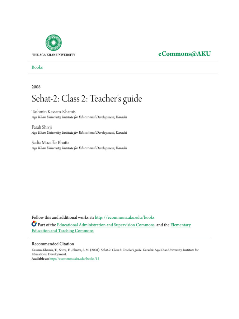 Sehat-2 - Class 2 - Teachers Guide | PDF