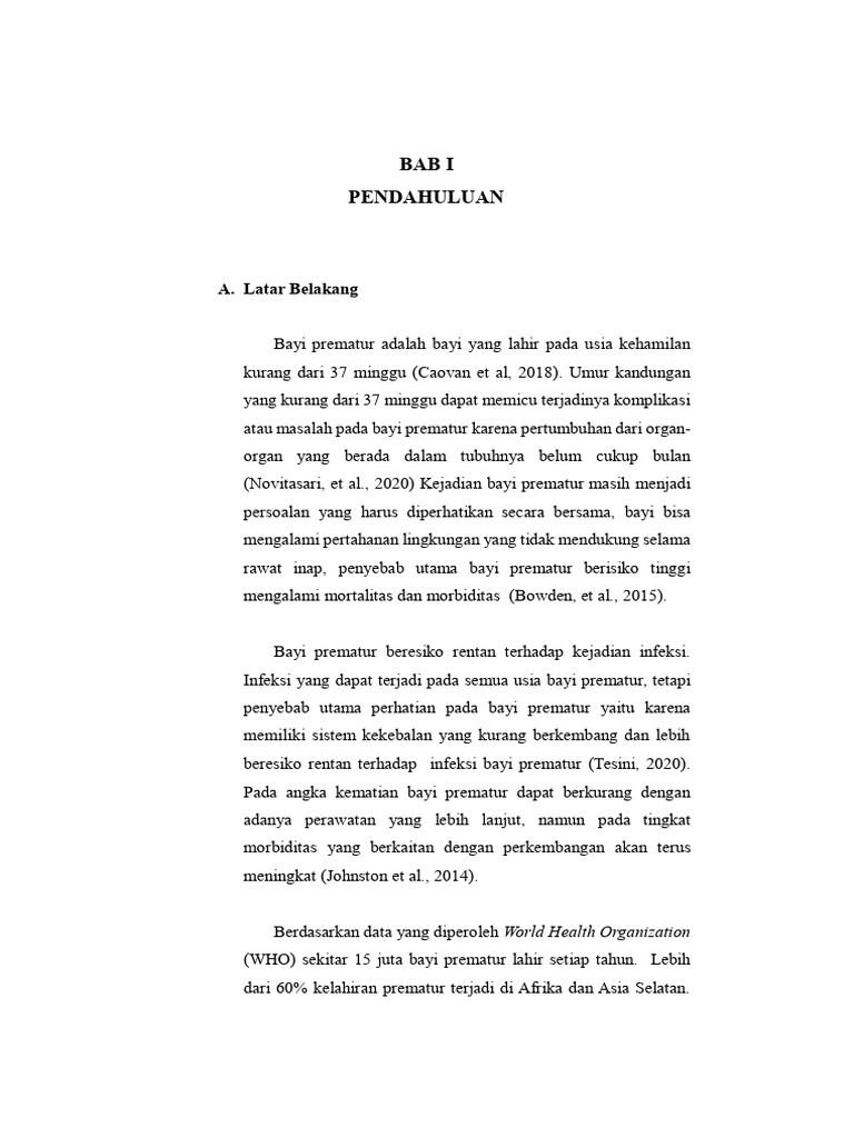 Bab I Kti Prematur | PDF | Kesehatan Holistik | Sains & Matematika