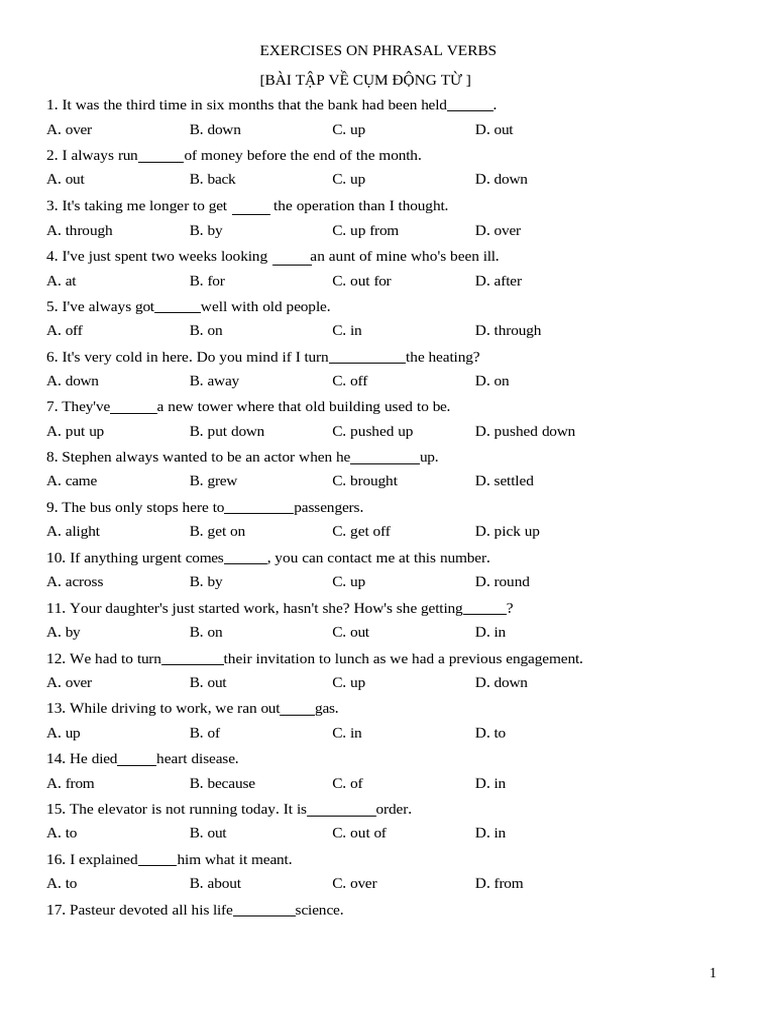 120 - Bai - Tap - Trac - Nghiem - Cum - Dong - Tu - Tieng - Anh GUI HS | PDF