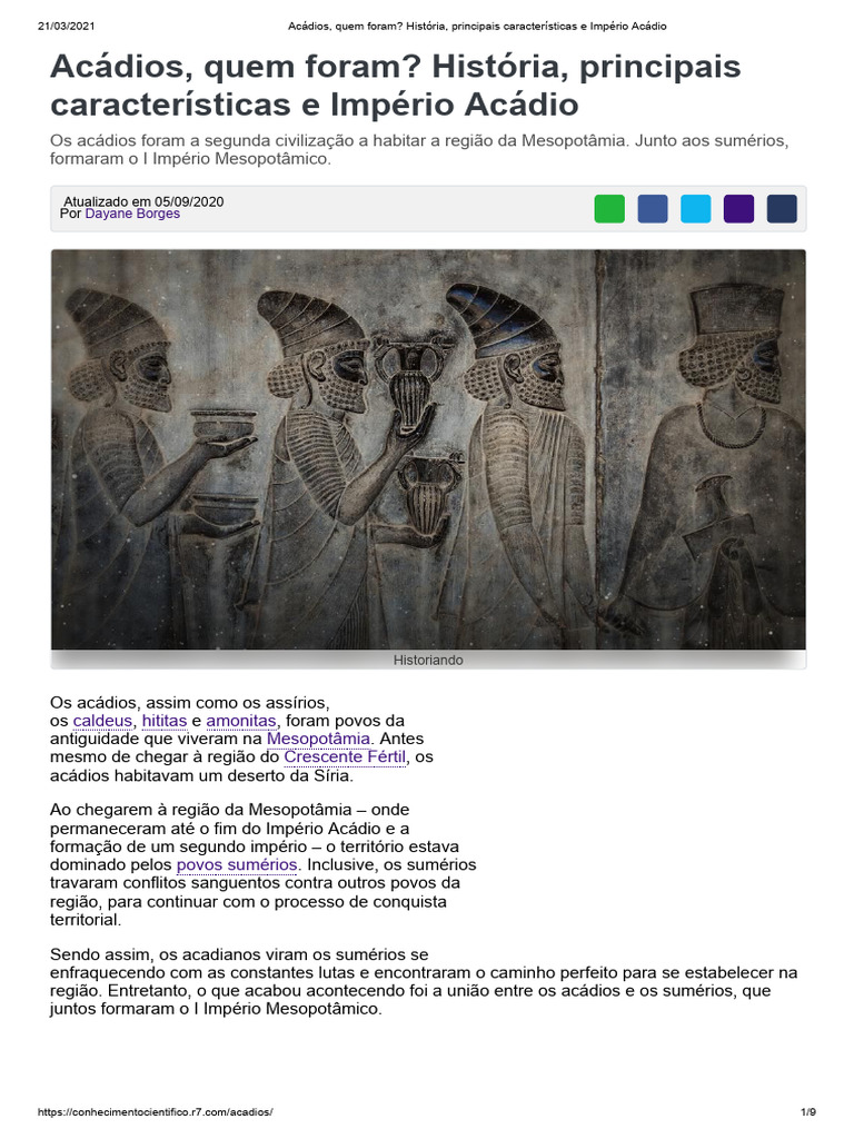 Acádios, Quem Foram - História, Principais Características e Império ...
