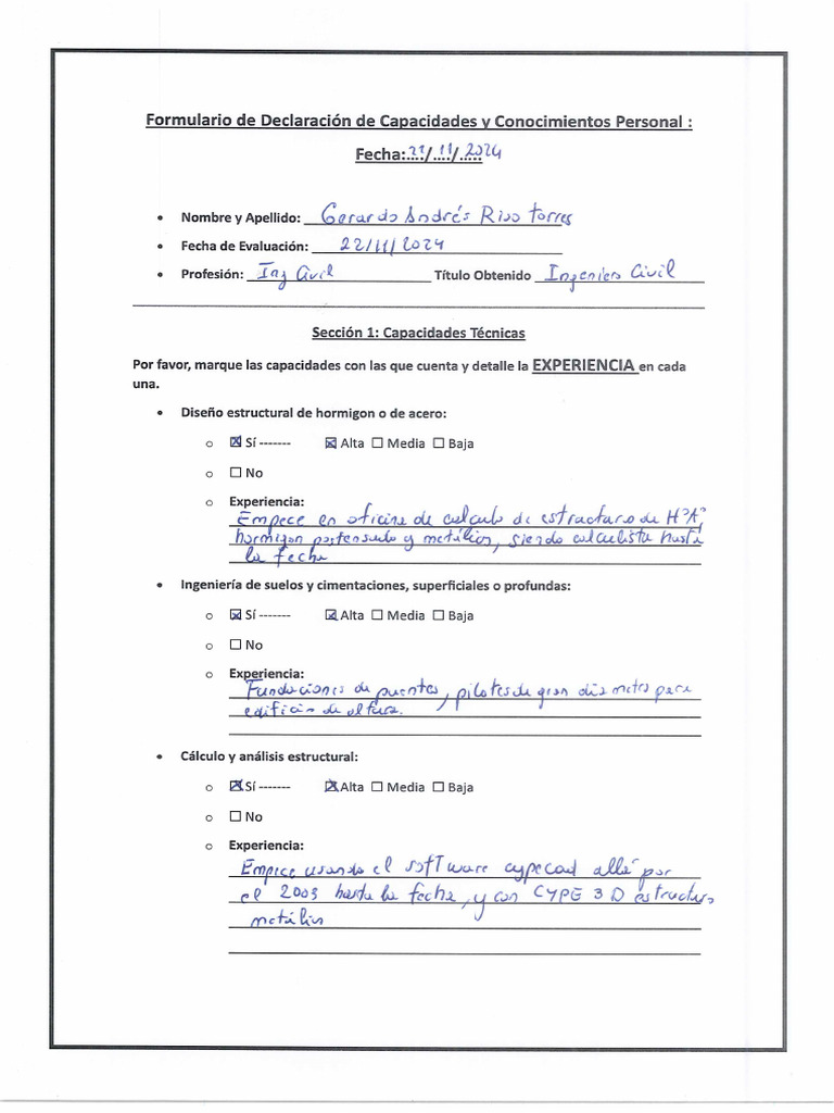 Formulario Escan | PDF