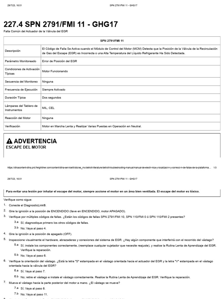 SPN 2791 - Fmi 11 - GHG17 | PDF | Ingeniería mecánica