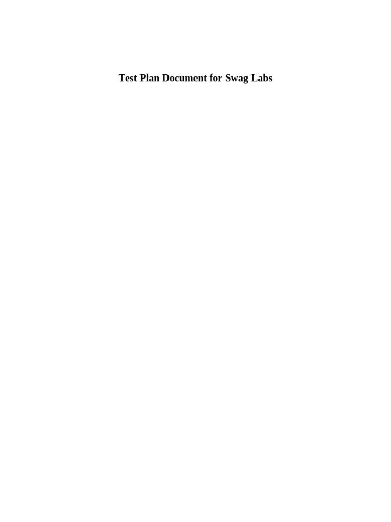 Test Plan - Swag Labs | PDF
