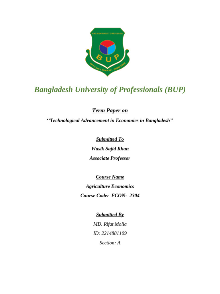 Final Term Paper .Agriculture Economics | PDF | Innovation | Economic ...