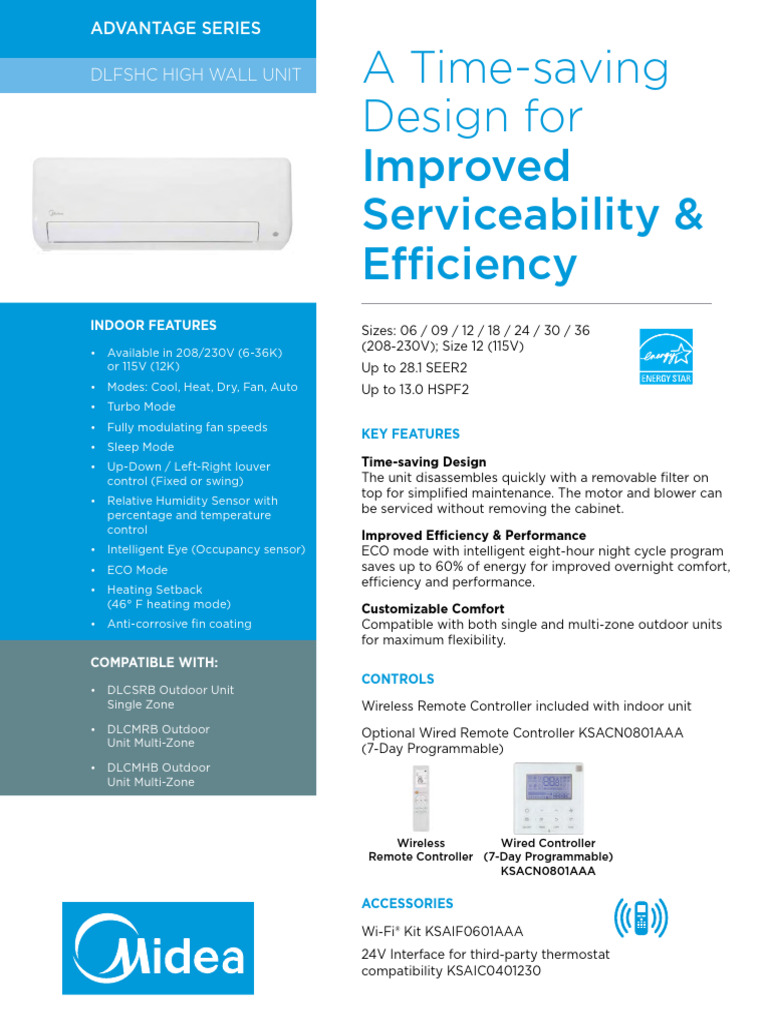 Midea Wall Units | PDF | Thermostat | Heat Transfer