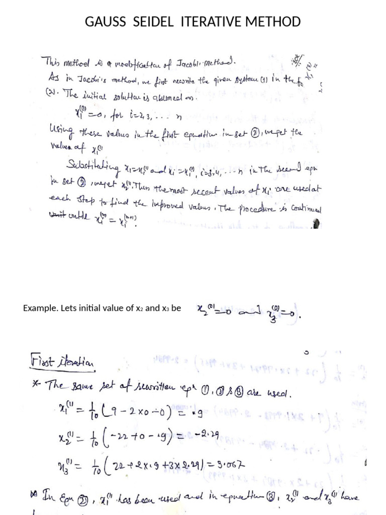 Gauss Seidel Iterative Method | PDF