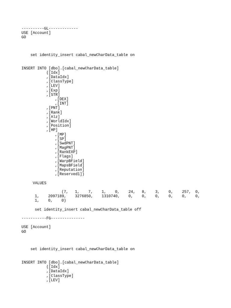 Cabal newCharData Table | PDF | Teaching Methods & Materials | Computers