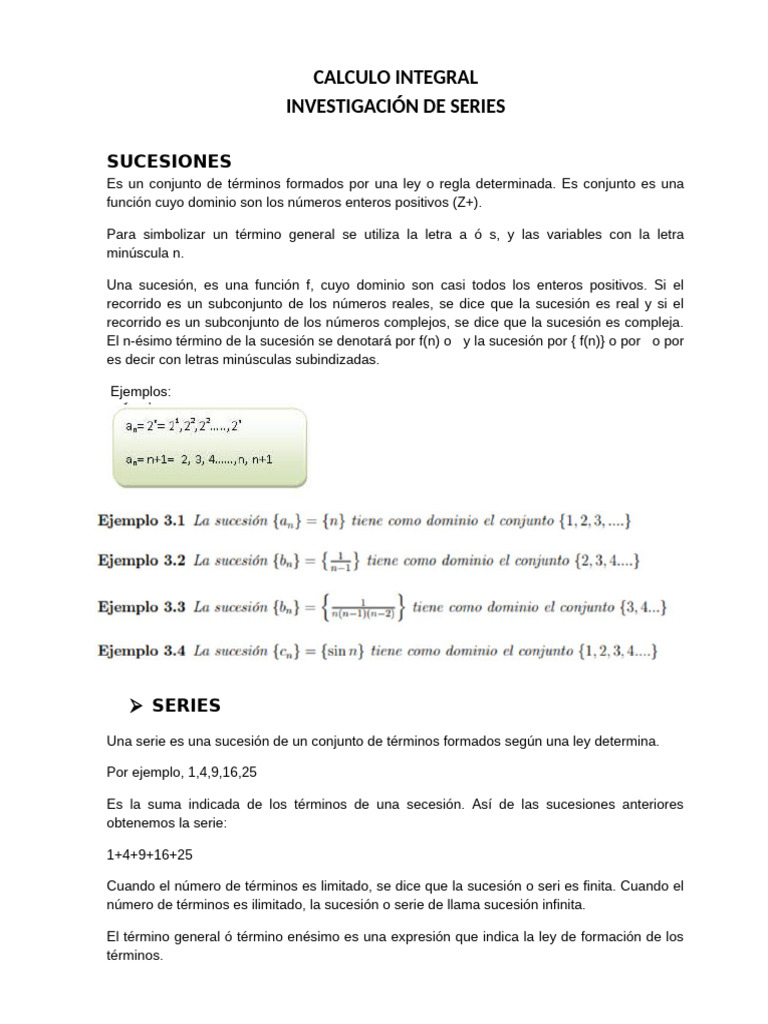 Calculo | PDF | Secuencia | Series (Matemáticas)