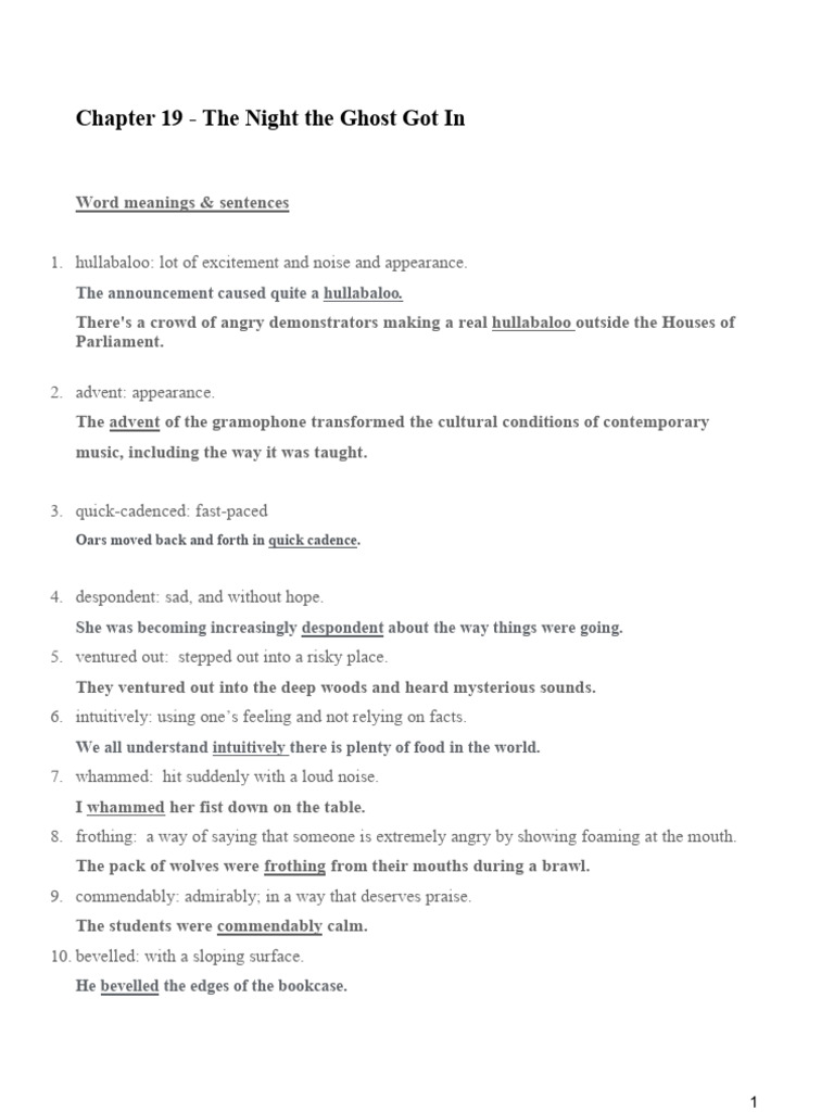 Chapter 19 - The Night The Ghost Got in | PDF