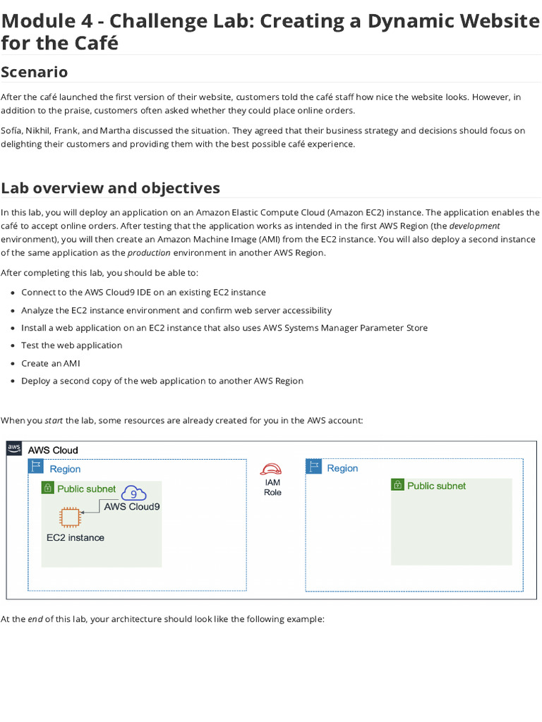 Dynamic Website Setup for Café on EC2 | PDF | World Wide Web | Internet ...