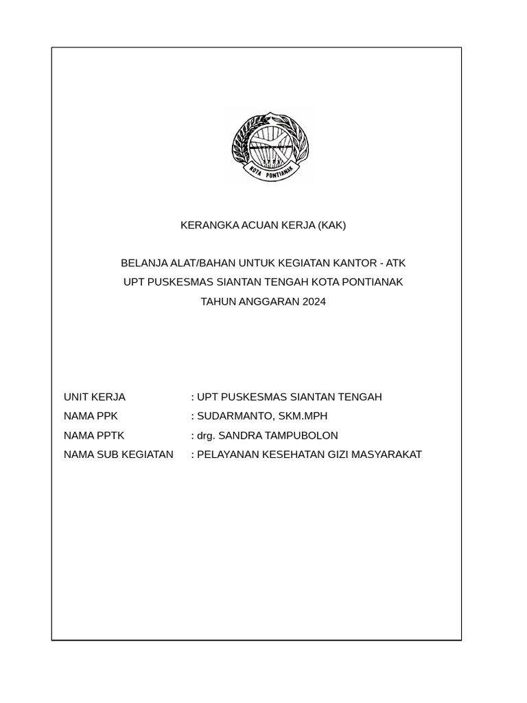 Kak Atk Gizi Mas Nov2 | PDF | Pengelolaan Keuangan & Uang