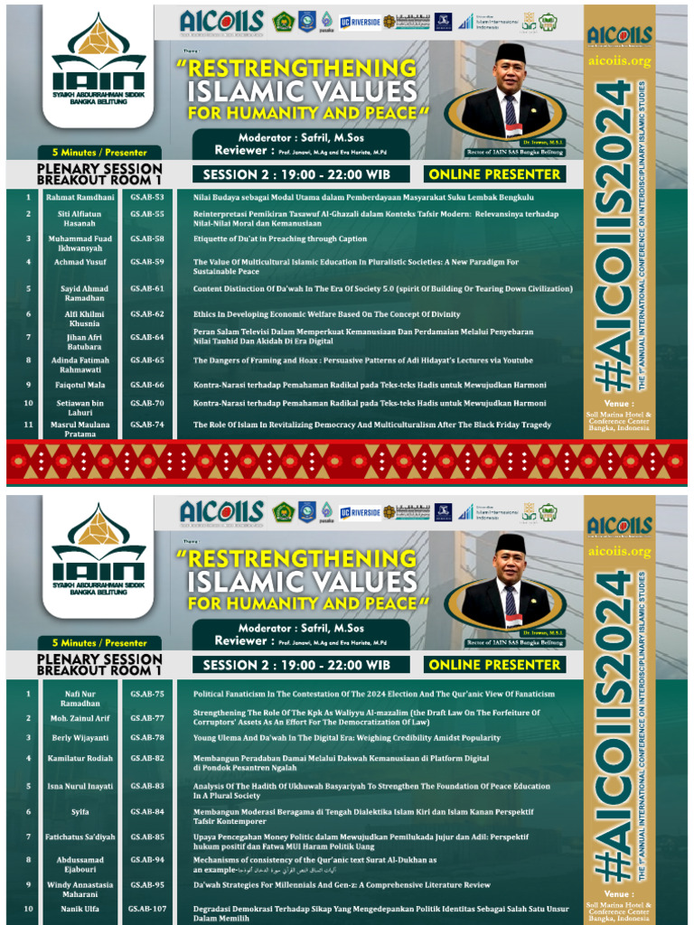 Plenary Session - Breakout Room 1 - Session 2 (Online Presenter) | PDF