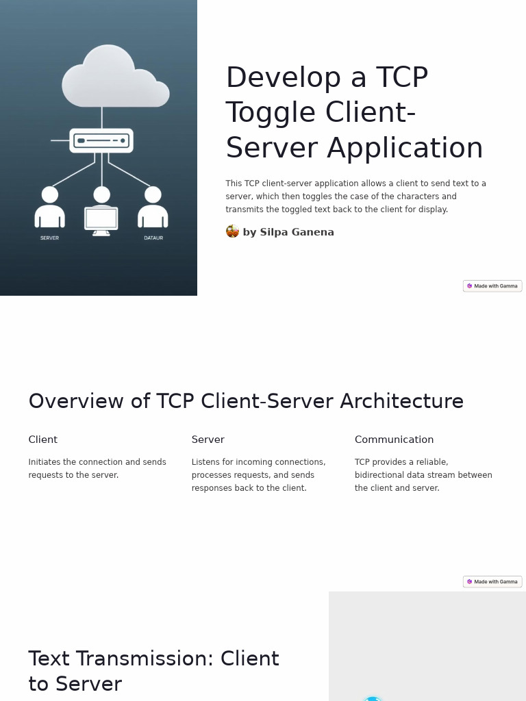 Develop A TCP Toggle Client Server Application | PDF | Client–Server Model | Server (Computing)