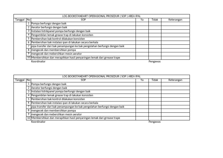 Log Book Area Ipal | PDF | Sains & Matematika