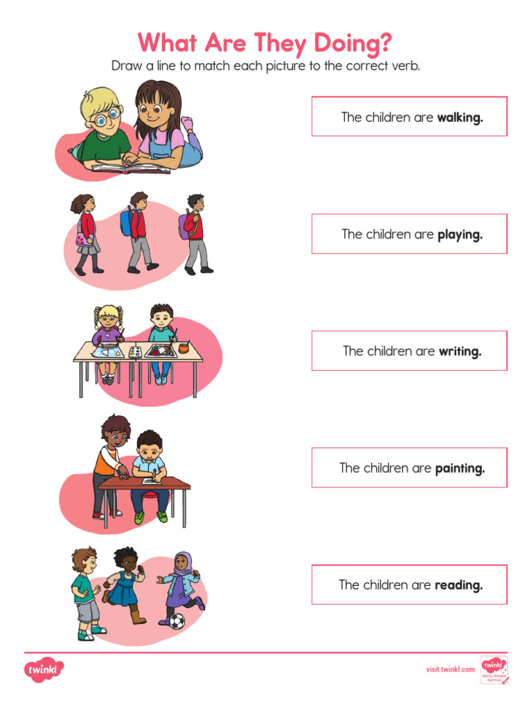 Color Verbs Activity For ELL Newcomers - What Are They Doing | PDF