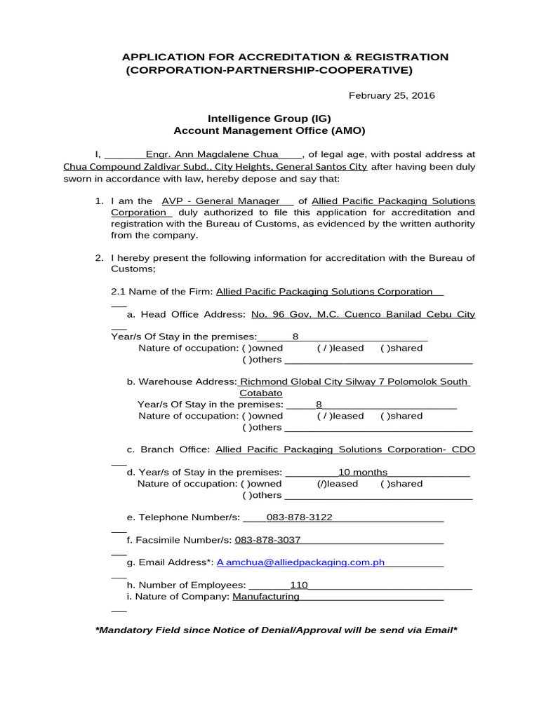 APPLICATION FOR ACCREDITATION ICARE 2016 - Partnership | PDF