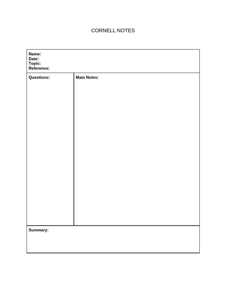 Research 8 - Cornell Notes Outline | PDF