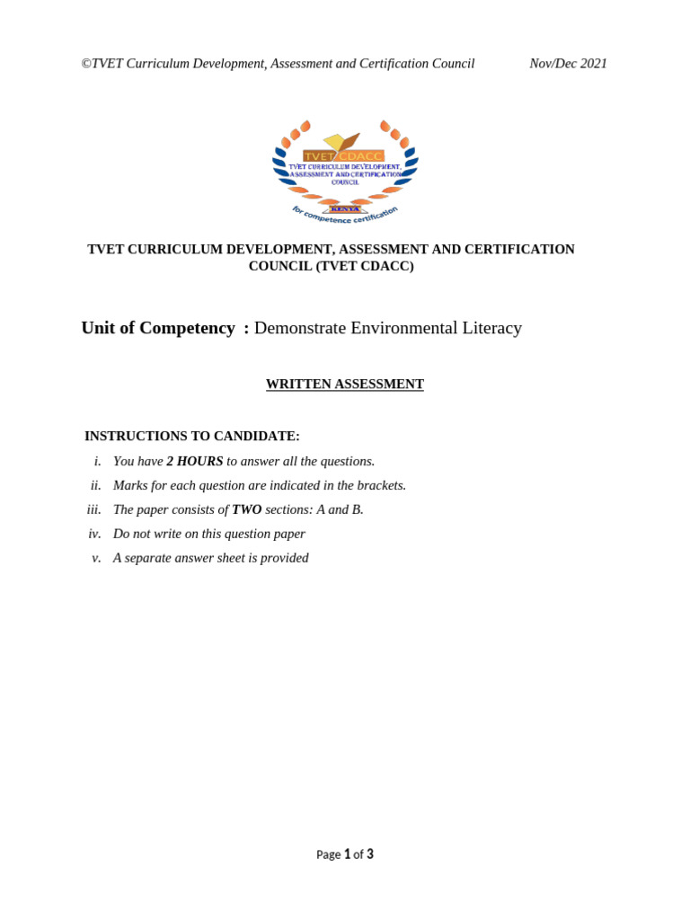 Candidate Tool Environmental Literacy Level 6 | PDF | Waste Management | Waste