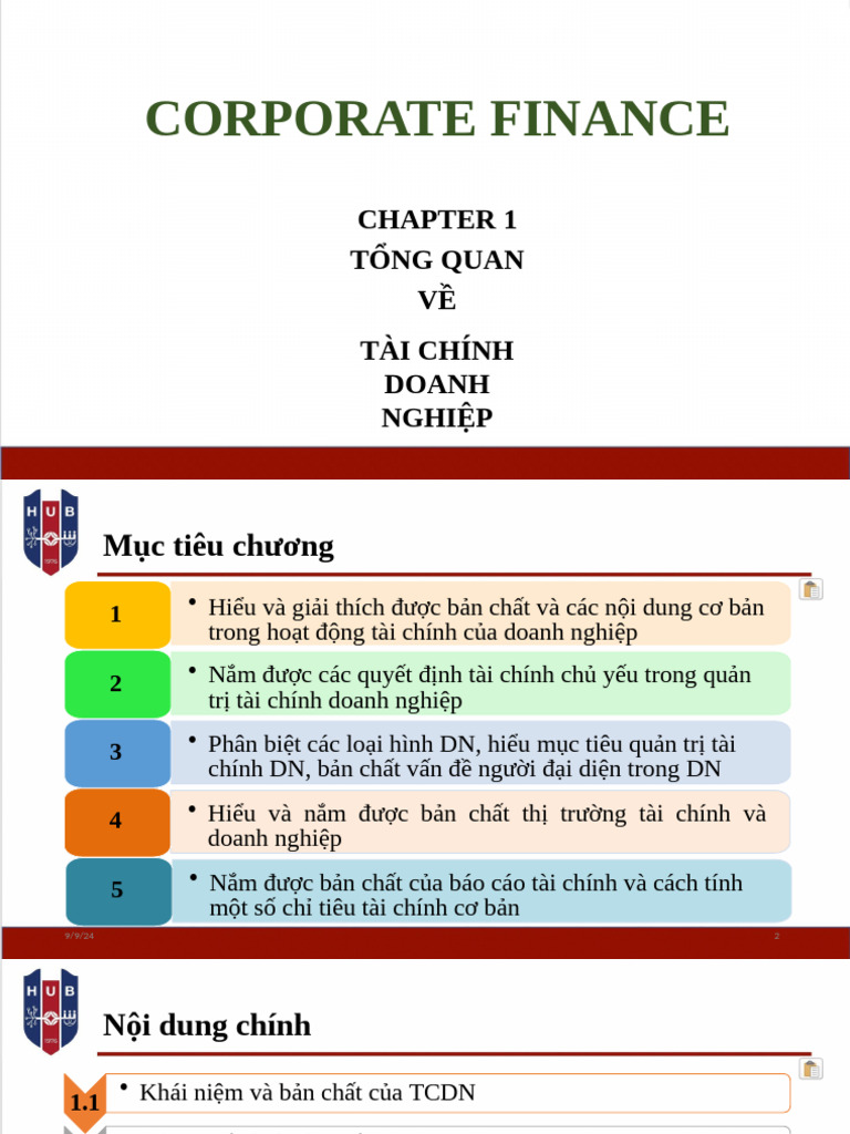 Corporate Finance - 2024 - Chapter 1 - LMS | PDF
