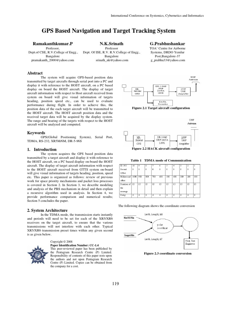 GPS Based Navigation and Target Tracking System: Ramakanthkumar.P N.K ...